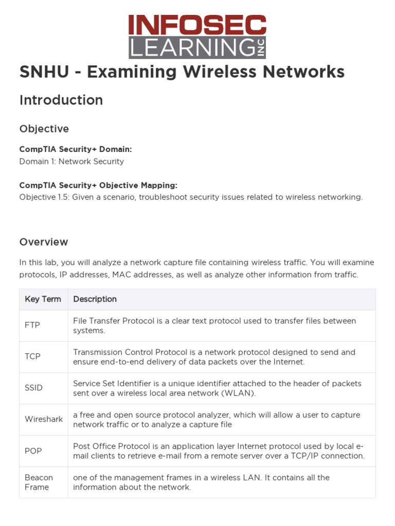 Examining Wireless Networks | PDF | Computer Network | File Transfer Protocol