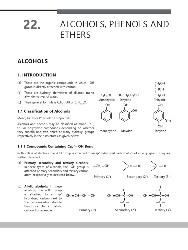 6.alcohols Phenols and EthersTheory | PDF | Ester | Alkene