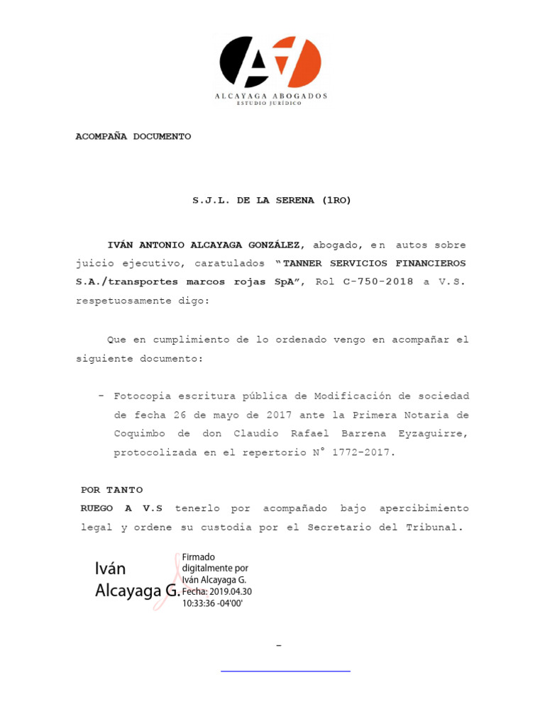 Acompaña Documento - Marcos Rojas | PDF