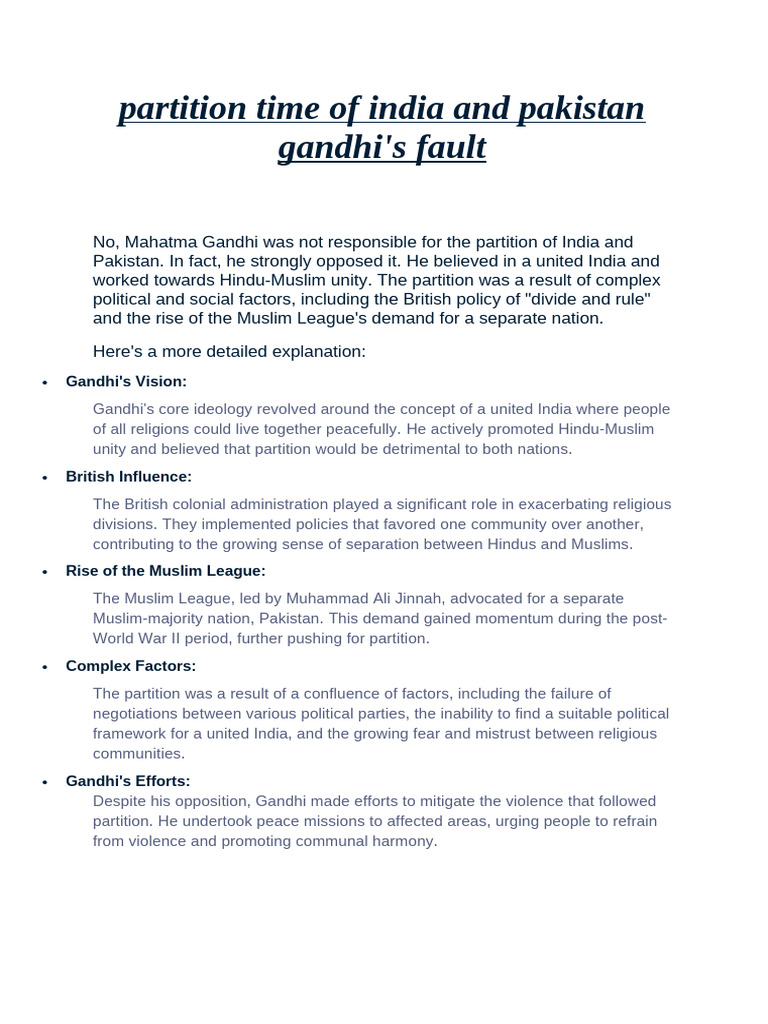 Partition Time of India and Pakistan | PDF