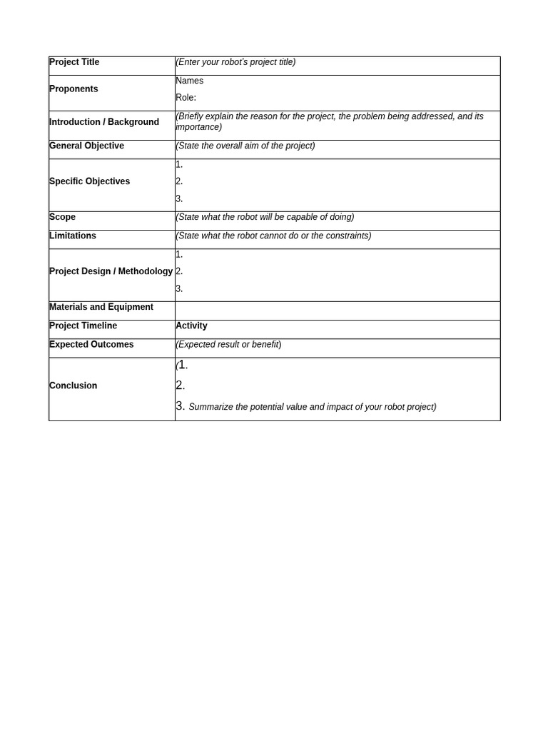 Project Proposal Format | PDF