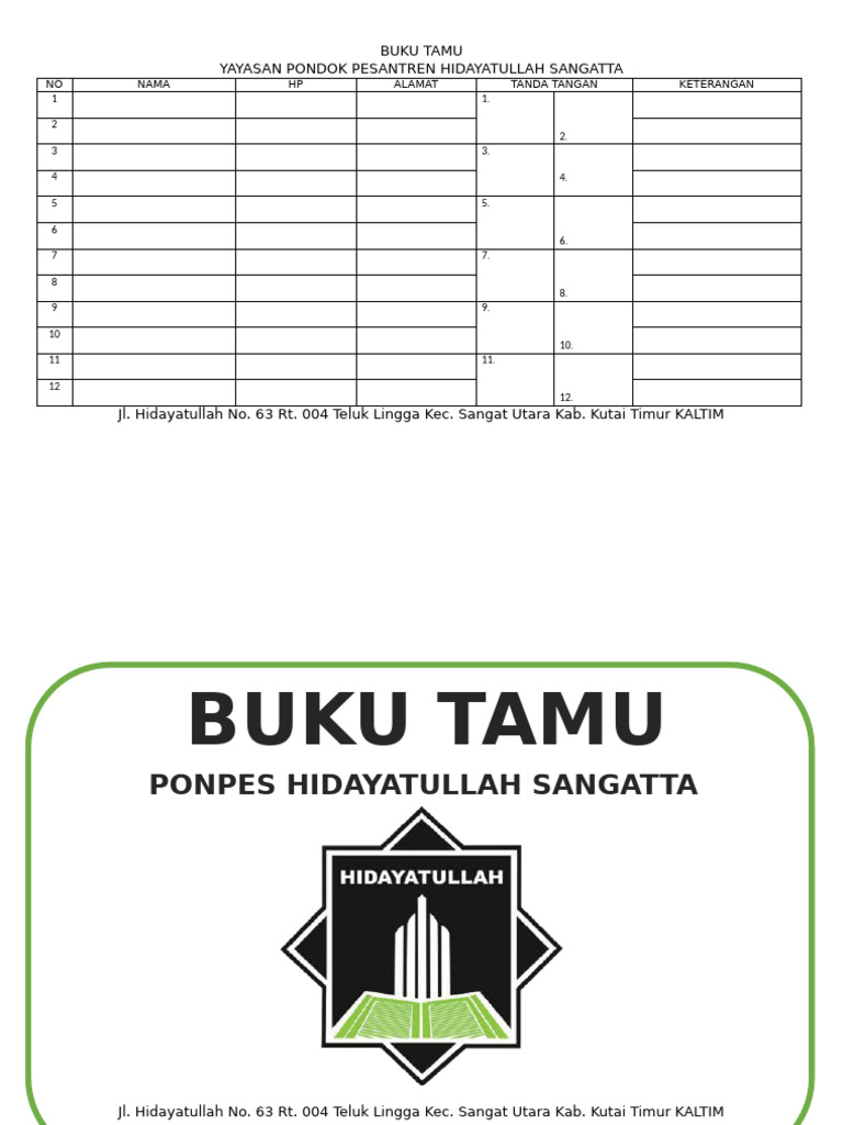 Buku Tamu | PDF