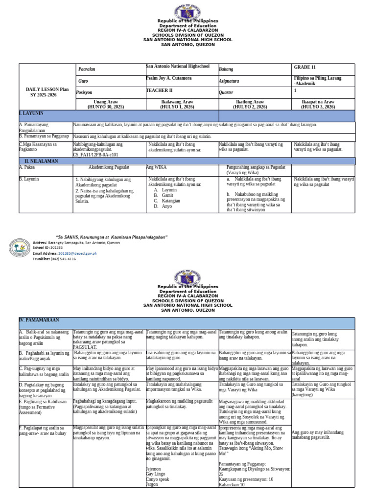 Week 3 (1st Quarter) | PDF