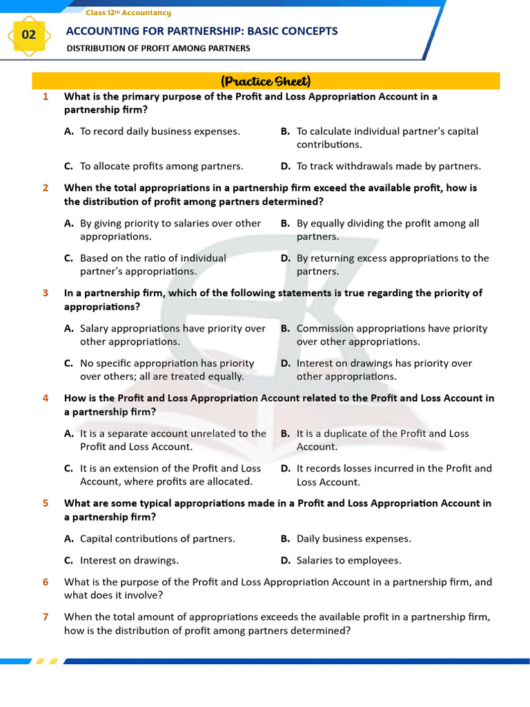 Profit Distribution in Partnerships | PDF | Partnership | Income Statement
