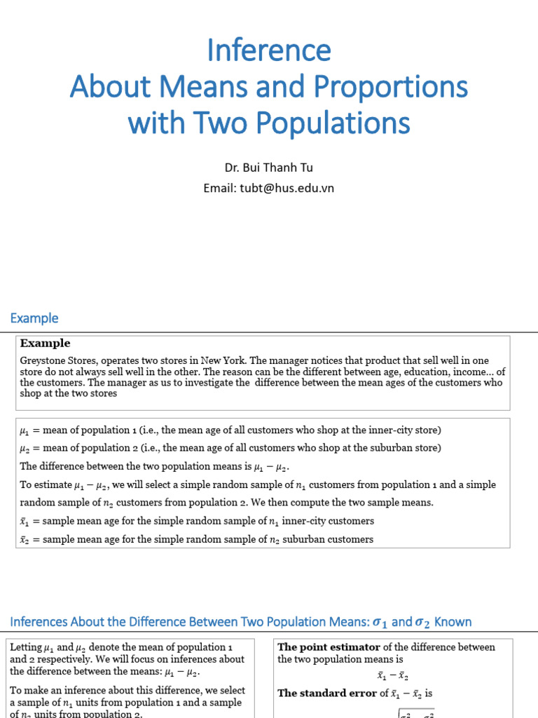 Chapter 10 BMD Inference About Means Lecturenote | PDF | Hypothesis ...