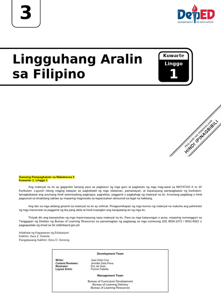 Lesson Exemplar Template Filipino Version - 2 | PDF