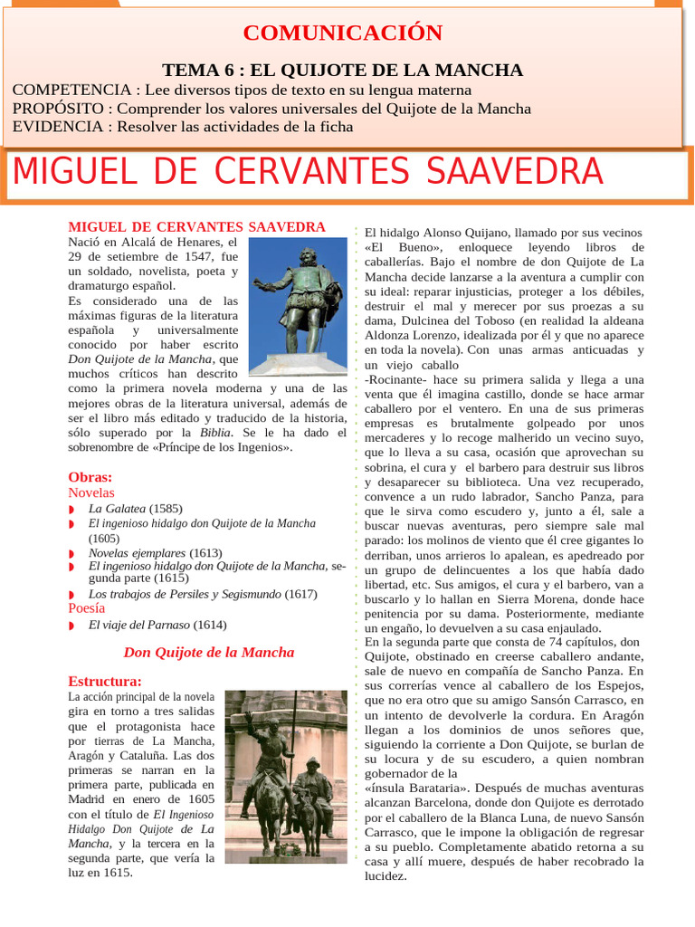 El Quijote de La Mancha | PDF | Don Quijote | Miguel De Cervantes