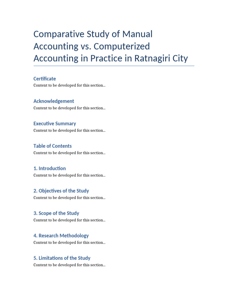 Comparative Study Accounting Ratnagiri | PDF