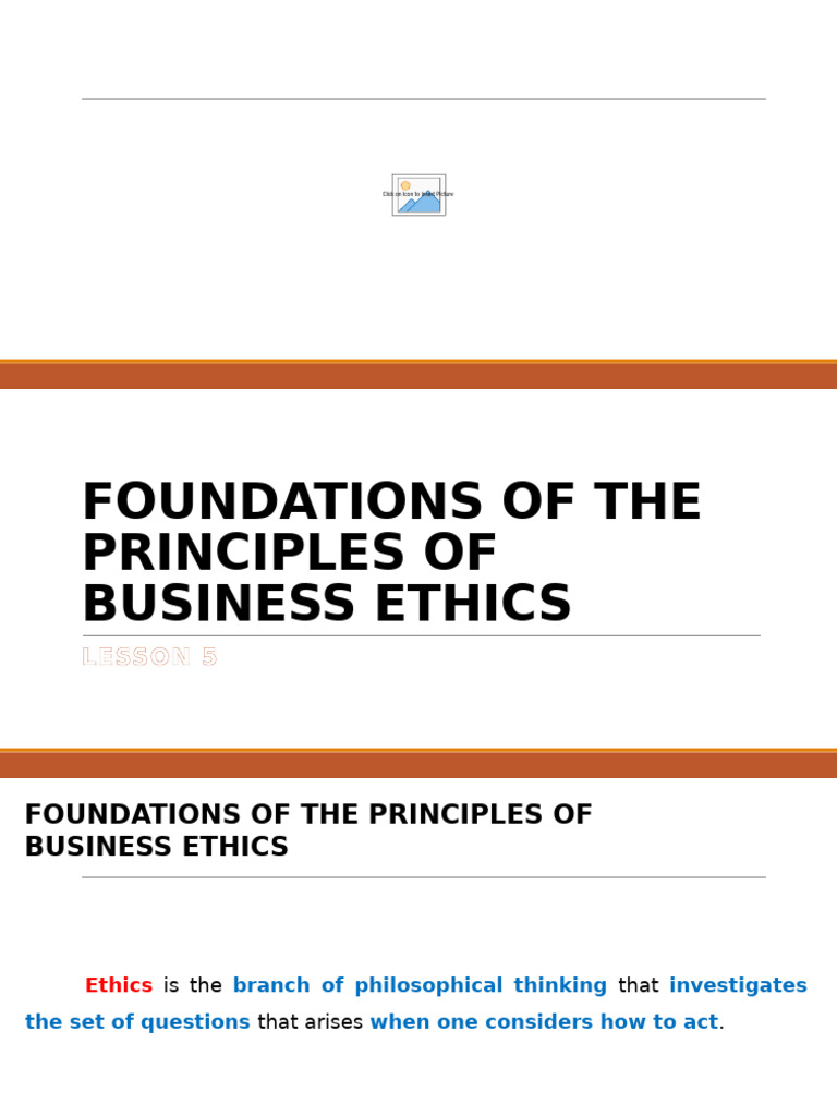 Q4 Lesson 5 Foundations of The Principles of Business Ethics | PDF ...