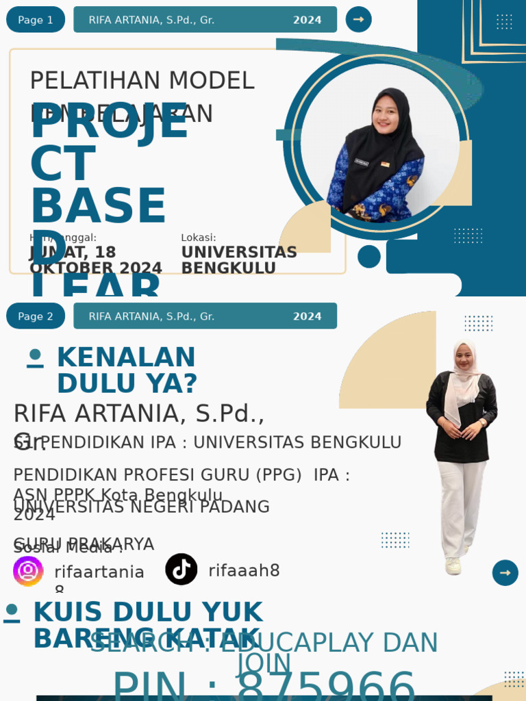 Pelatihan Model Pembelajaran PJBL - Rifa Artania | PDF