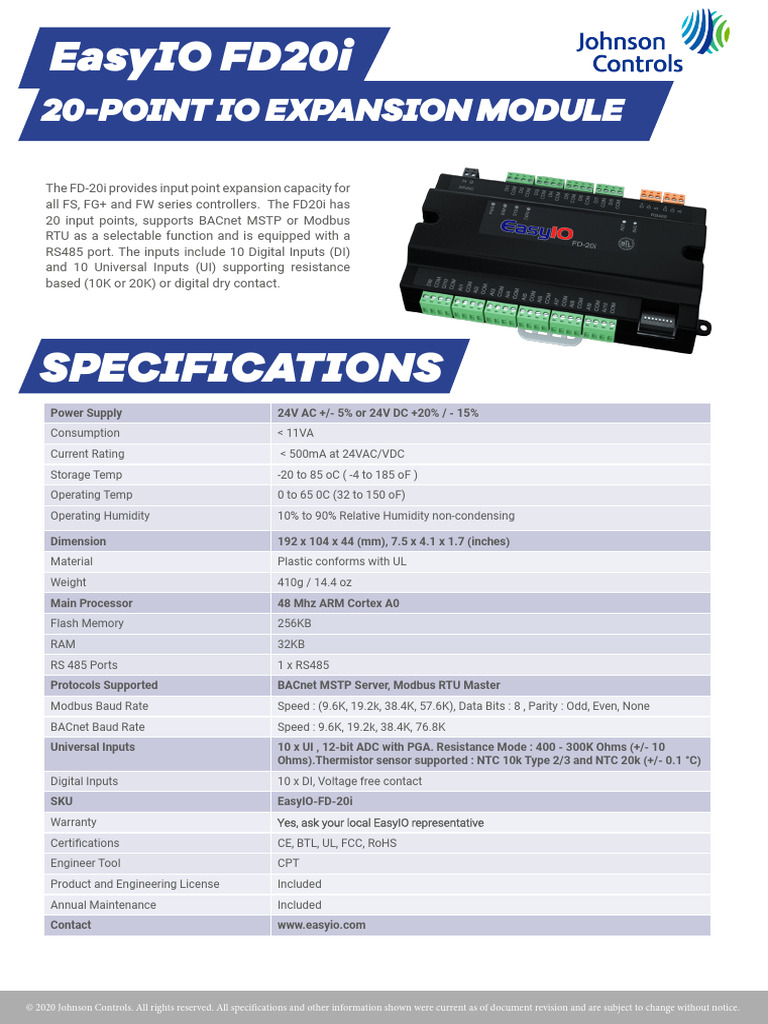 EasyIO FD-20i Expansion Module Guide | PDF | Electronic Engineering ...