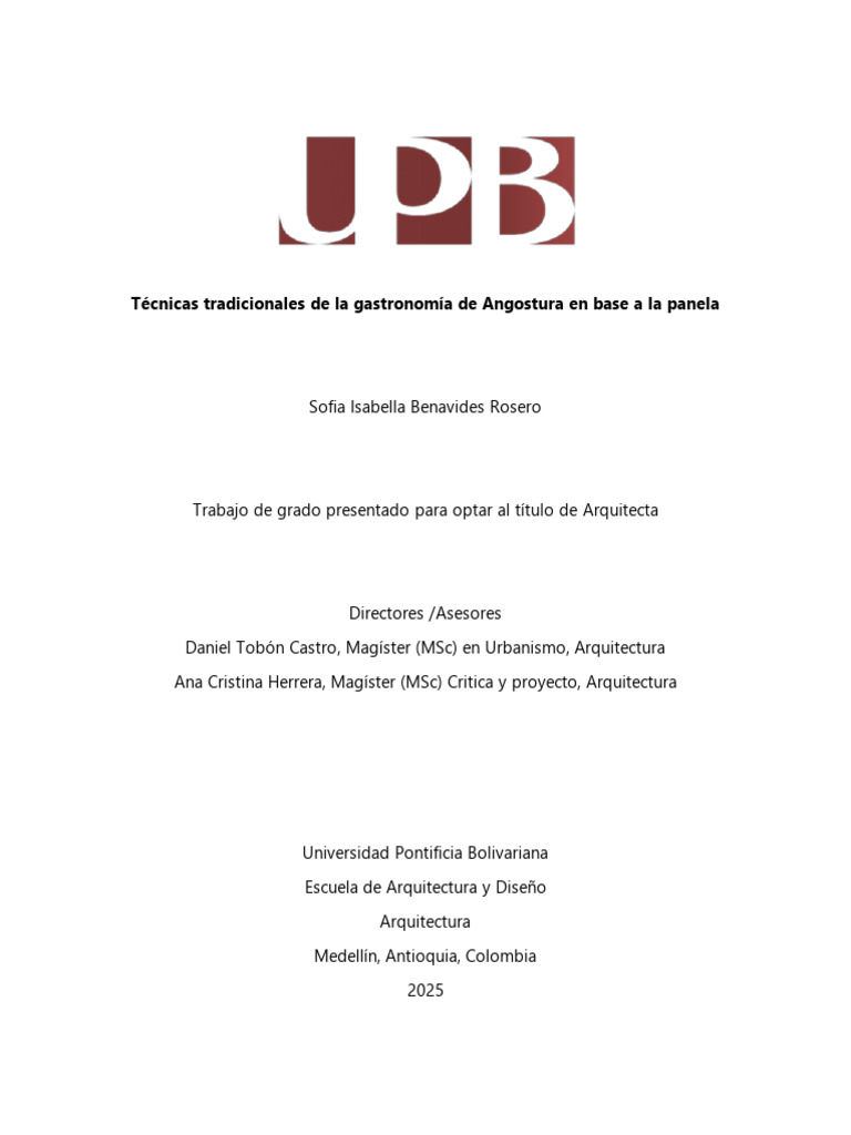 Monografia Final - Sofia Isabella Benavides Rosero | PDF | Receta | Gastronomía