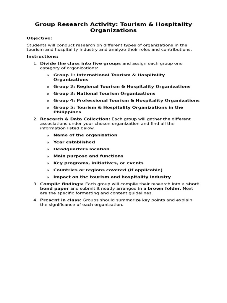 Group Research Activity | PDF