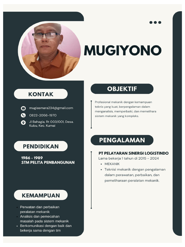 MUGI YONO Mekanik Dump Truck Resume | PDF