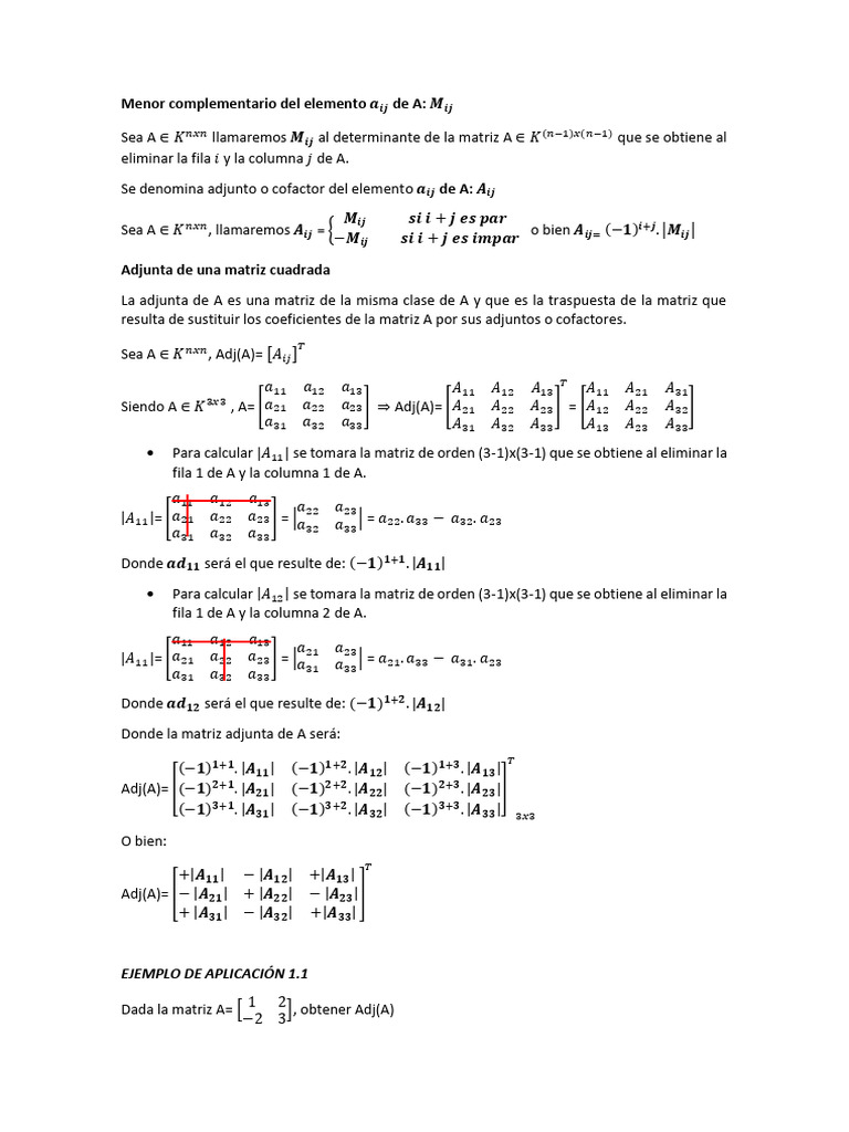 Metodo Del Adjunto - Calculo de La Inversa | PDF | Álgebra abstracta | Funciones y mapeos