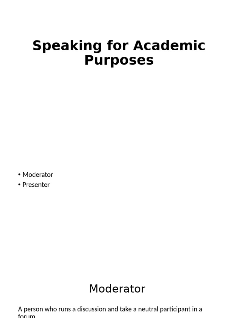Moderator and Presenter Roles Explained | PDF