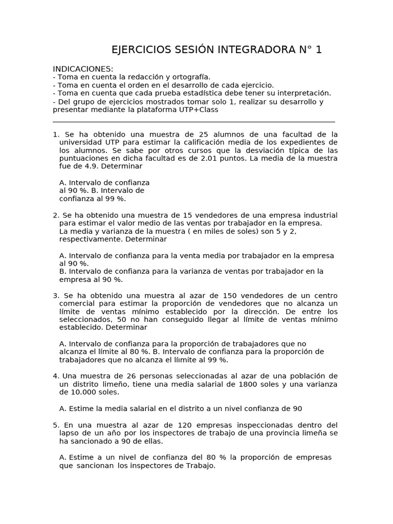 Ejercicios Sesión Integradora #1 | PDF