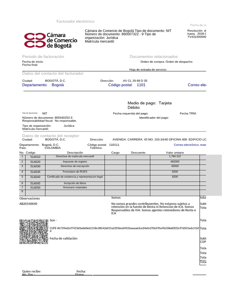 FACTURAELECTRONICACAMARAd ECOMERCIO2 | PDF | Pagos