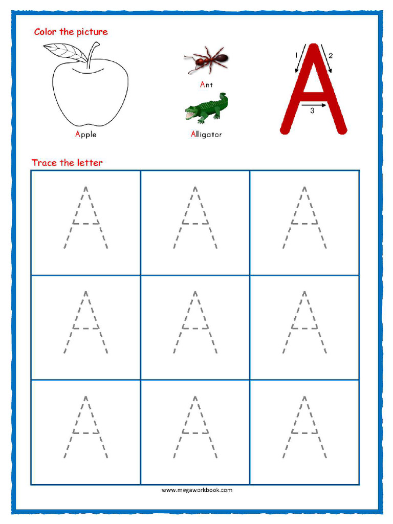 Capital Letter Tracing With Crayons 01 Alphabet A | PDF