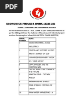 11 Economics Project Topics 24-25 | PDF | Economics | Economies