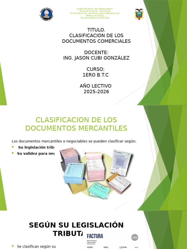 Clasificación de Documentos Comerciales | PDF