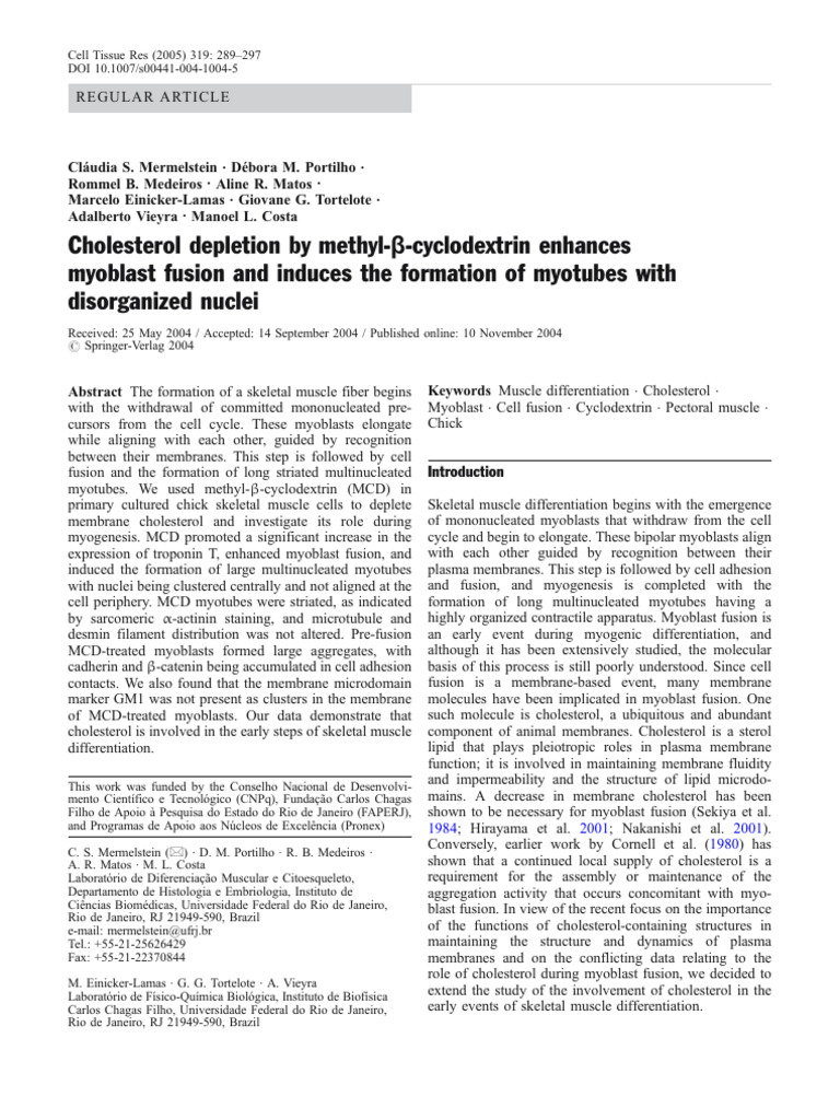 2005 CTR Cholesterol Depletion Cyclodextrin | PDF | Western Blot ...