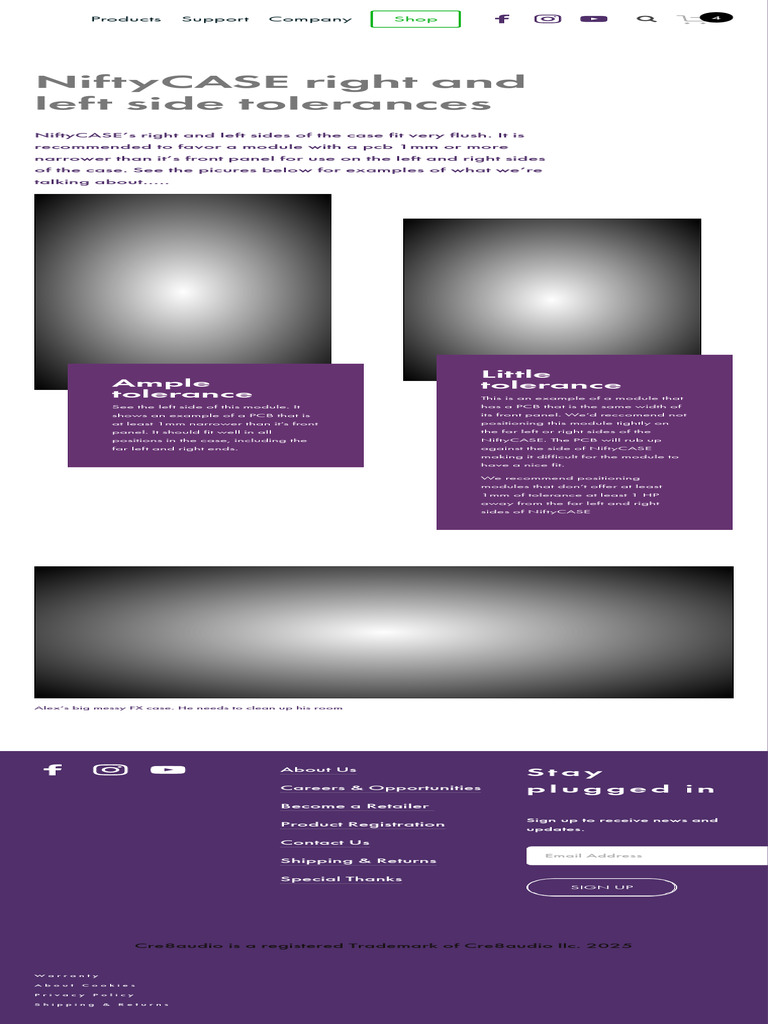 NiftyCASE Side Tolerances - Cre8audio | PDF