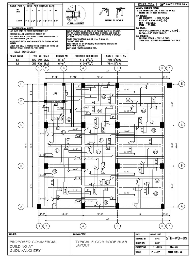 Guduvanchery Typical Floor Roof Slab Layout | PDF