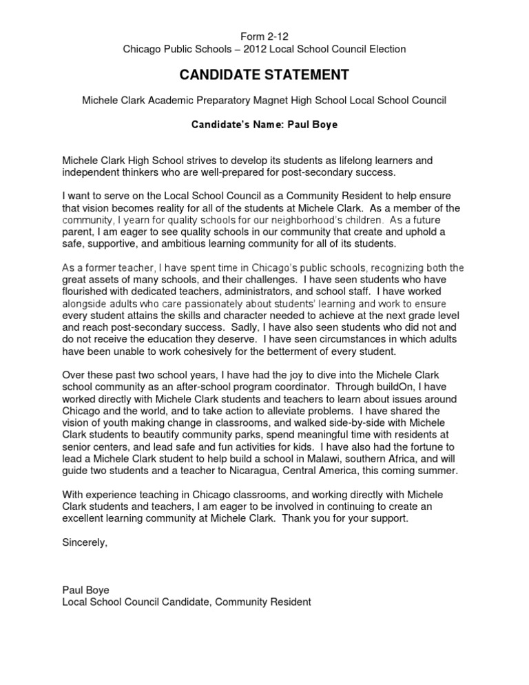 Paul Boye LSC Candidate Statement | PDF | Students' Union | Students