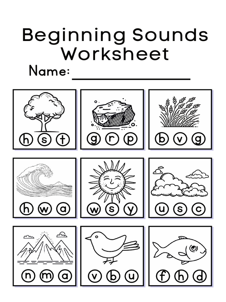 Beginning Sound Worksheets | PDF
