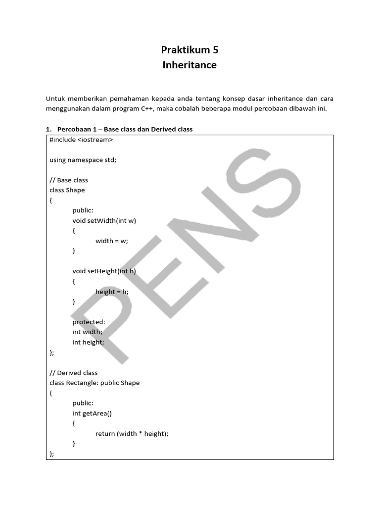 Praktikum 7 - Inheritance | PDF