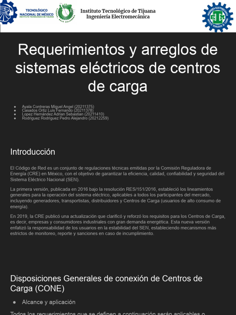 Requerimientos y Arreglos de Sistemas Eléctricos de Centros de Carga | PDF | Ingenieria ...
