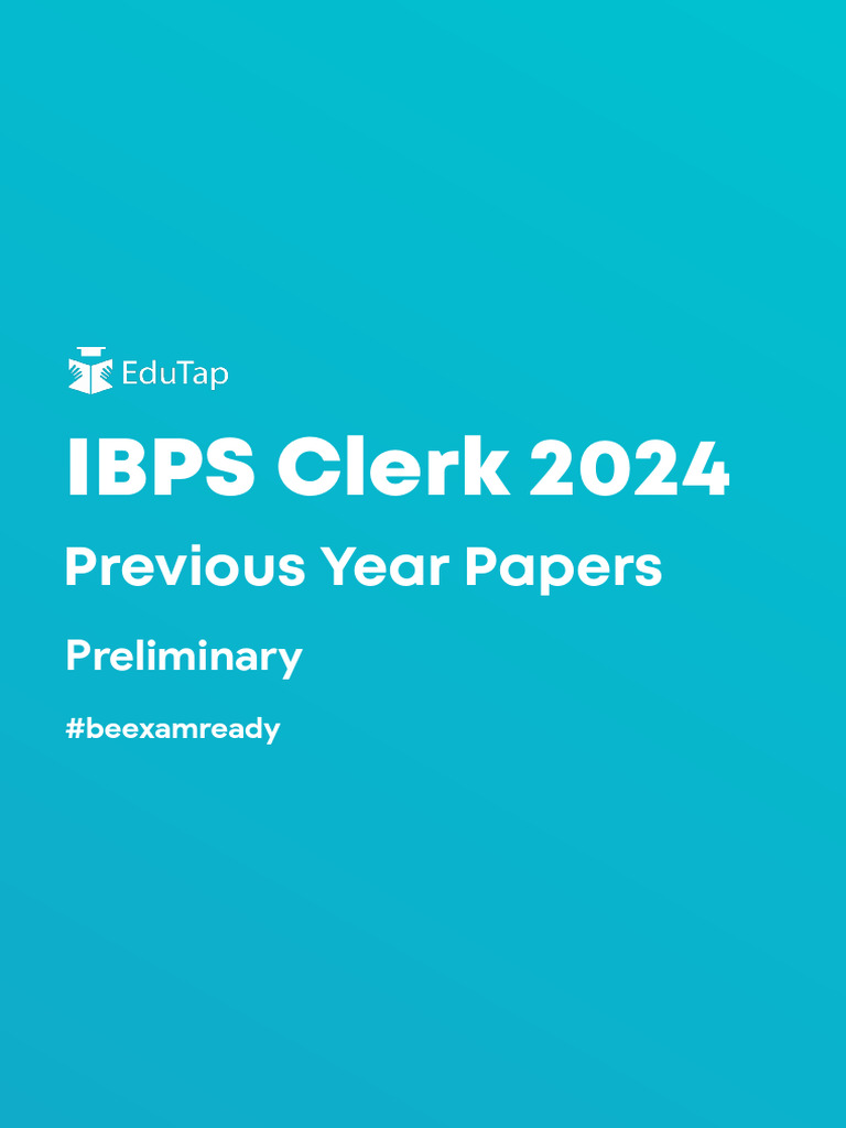 IBPS Clerk 2024 Prelims Question Paper PDF | PDF | Question