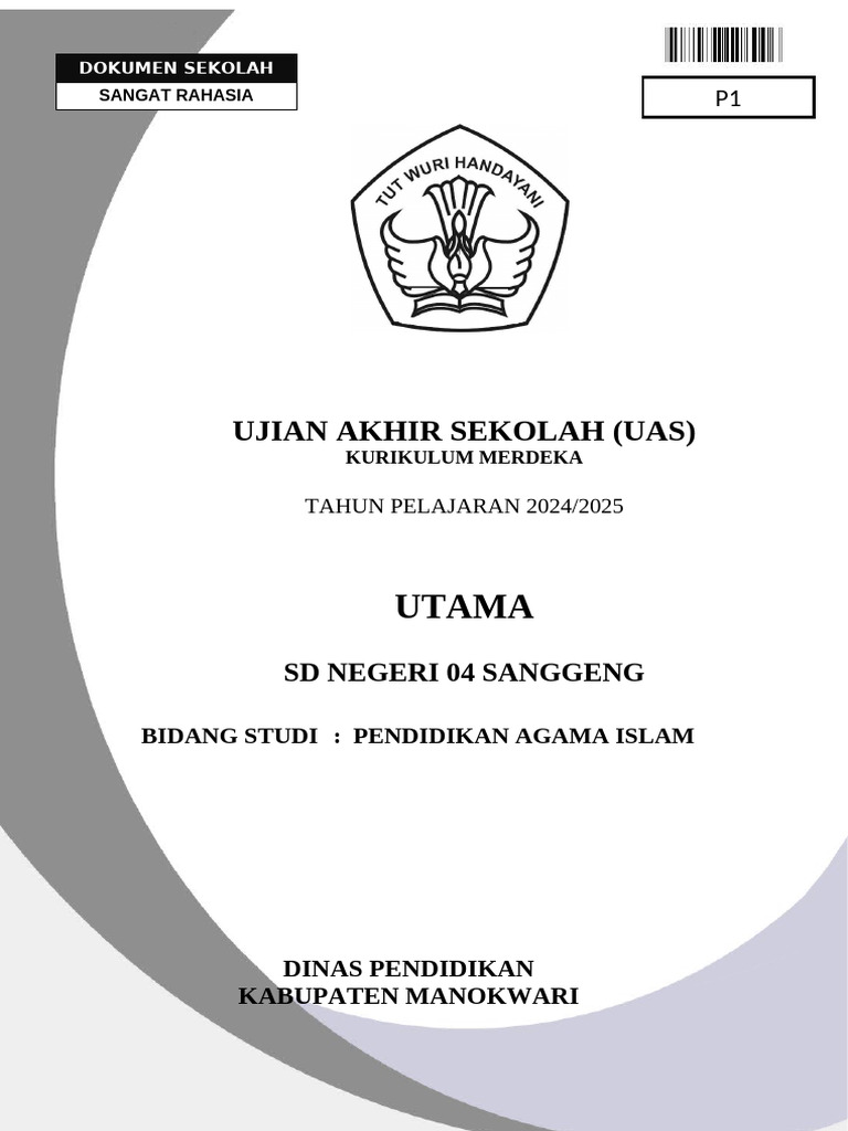 Panduan UAS Pendidikan Agama Islam 2025 | PDF