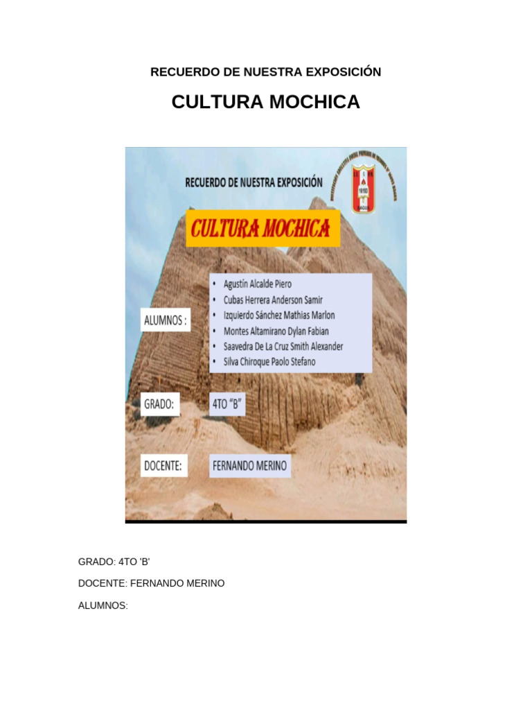 Triptico Cultura Mochica | PDF