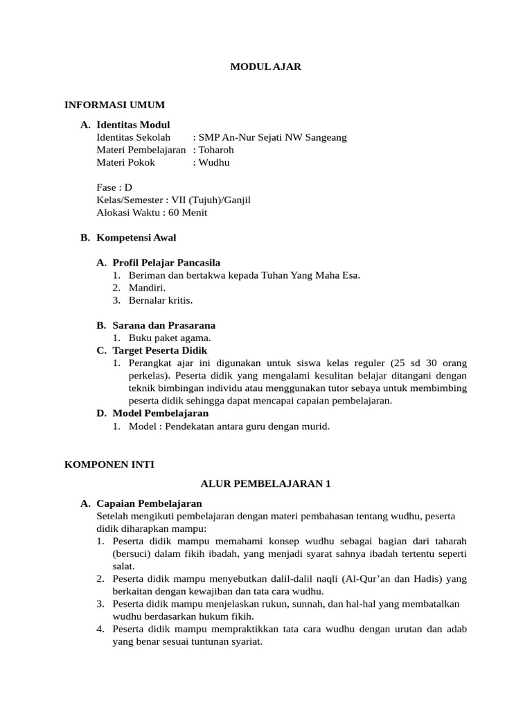 MODUL AJAR Muh. Endra Wijaya | PDF