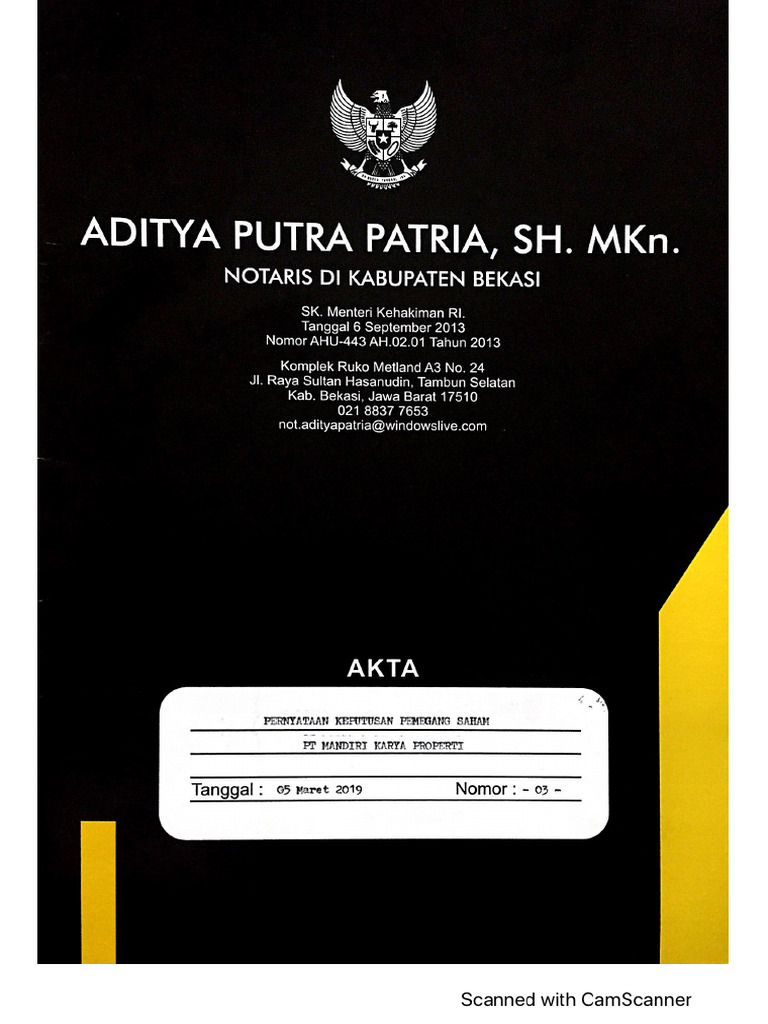 Akta Perubahan | PDF