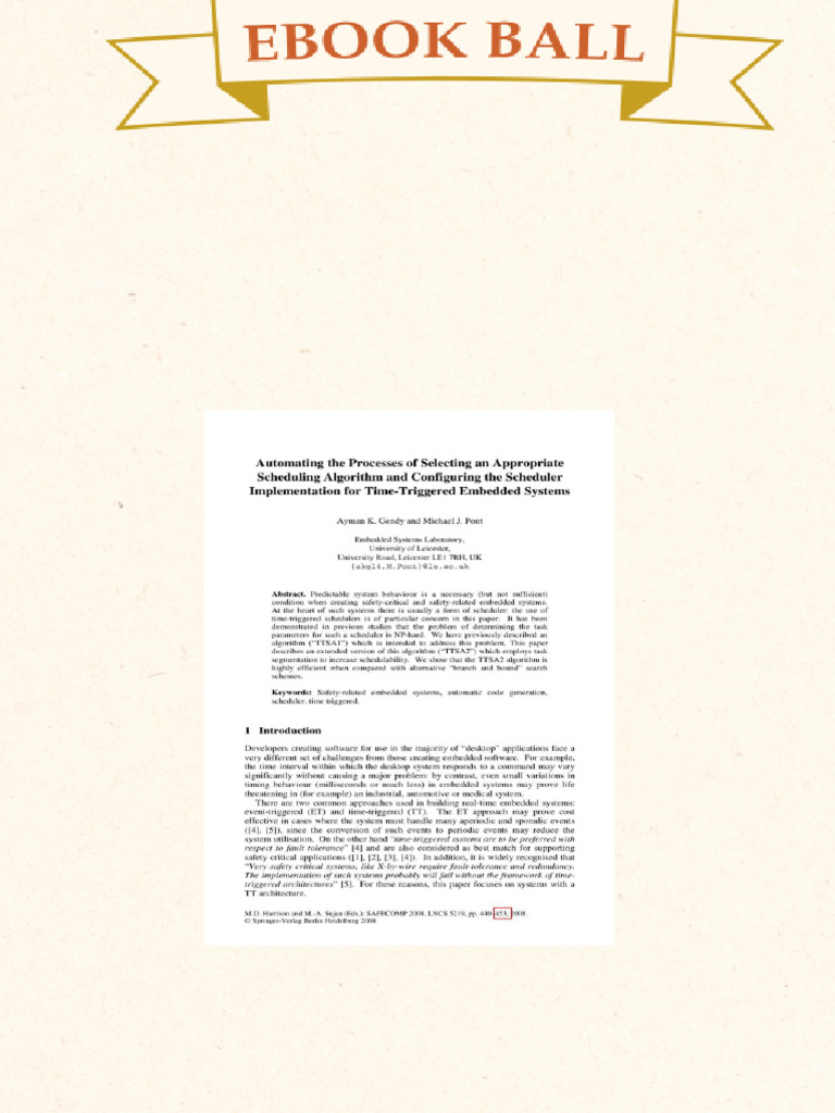Automating the Processes of Selecting an Appropriate Scheduling Algorithm and Configuring the ...