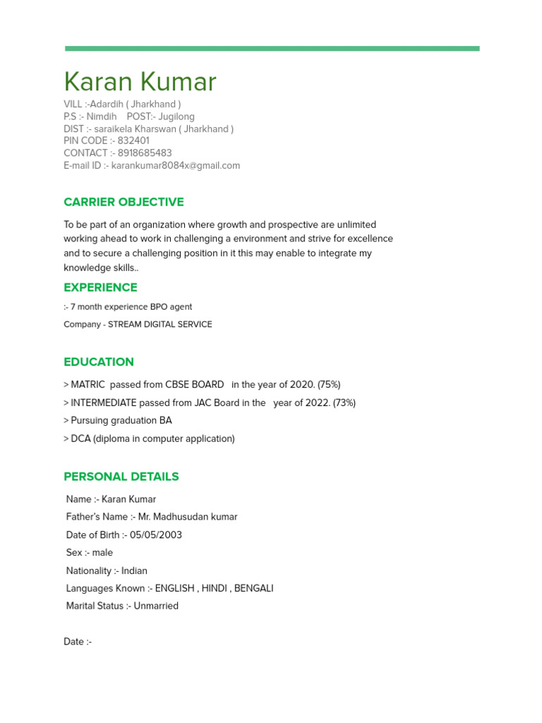 Resume Karan | PDF
