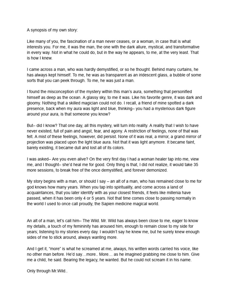 A Synopsis of My Own Story | PDF