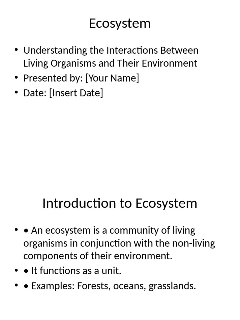 Ecosystem Presentation Pdf