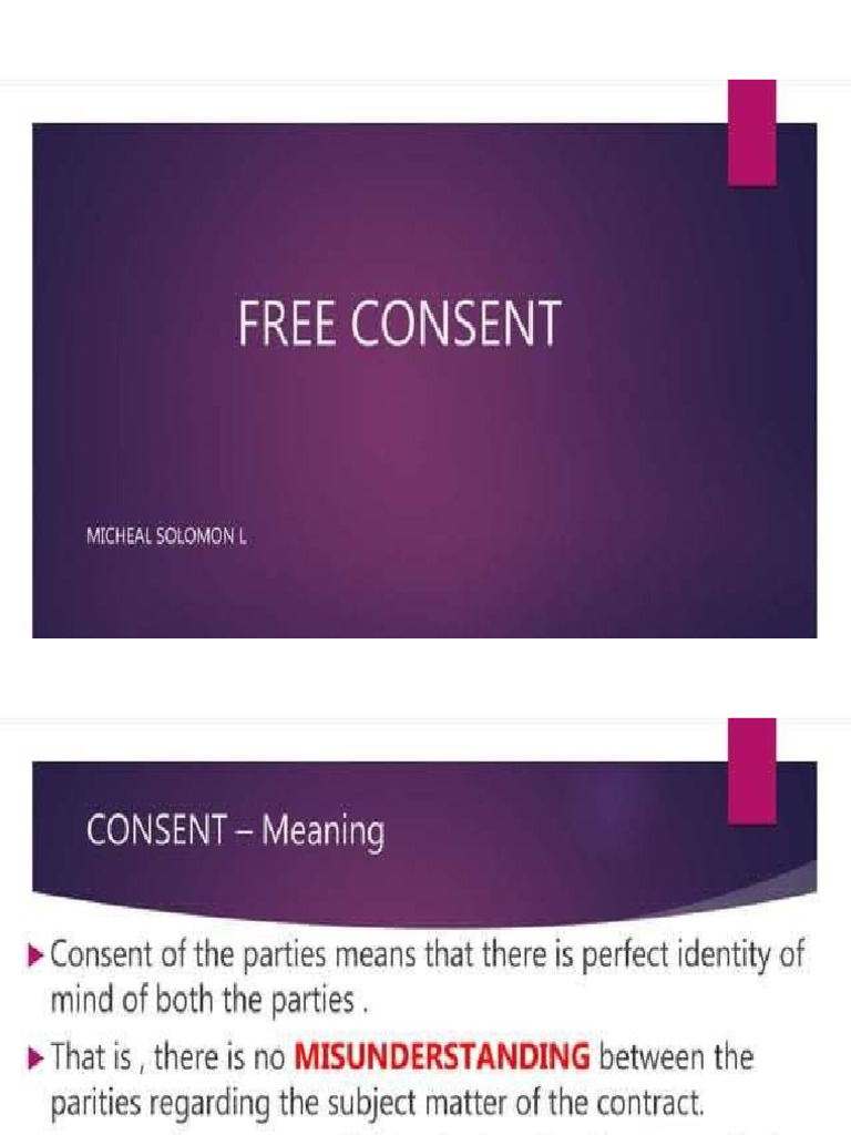 Free Consent in Contracts | PDF