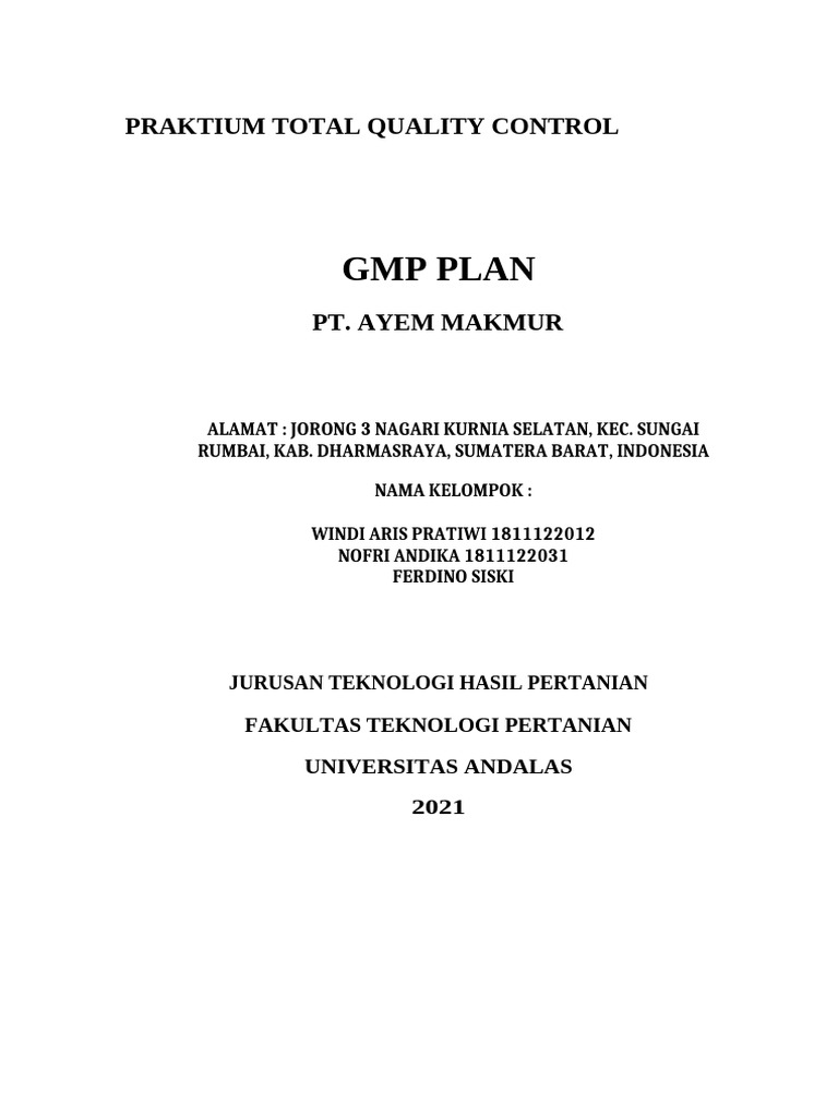 GMP Tape Singkong | PDF