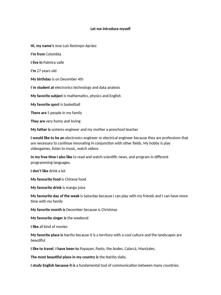 Let Me Introduce Myself | PDF