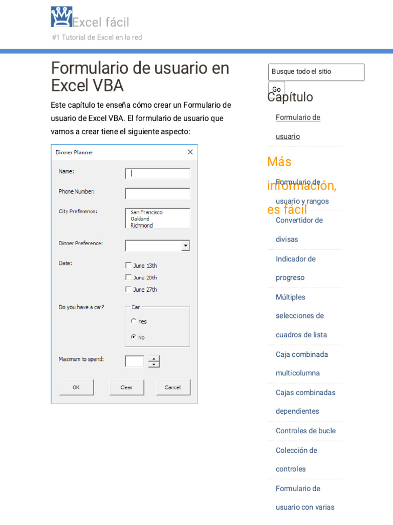 Userform in Excel VBA - Step by Step Tutorial | PDF | Botón (Computación) | Microsoft Excel