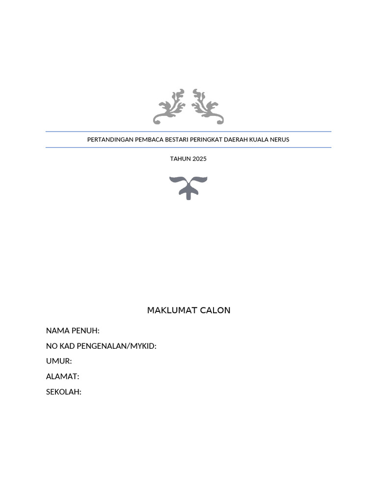 Pertandingan Pembaca Bestari 2025 | PDF