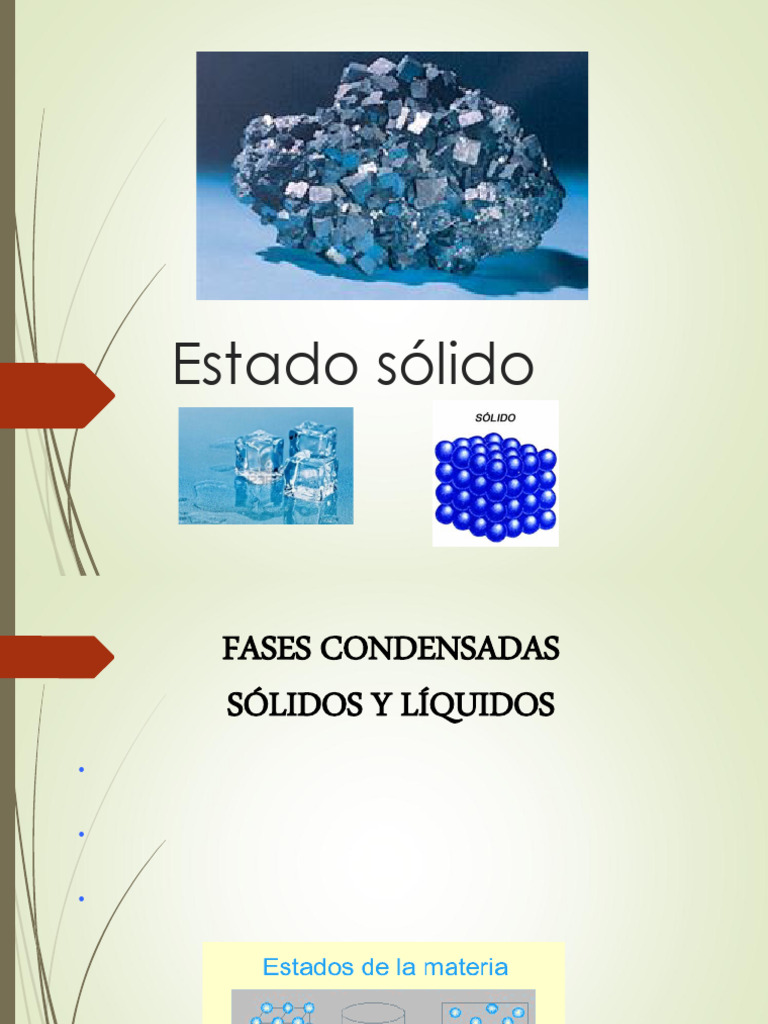 Propiedades de los Sólidos y Fases Condensadas | PDF | Enlace químico ...