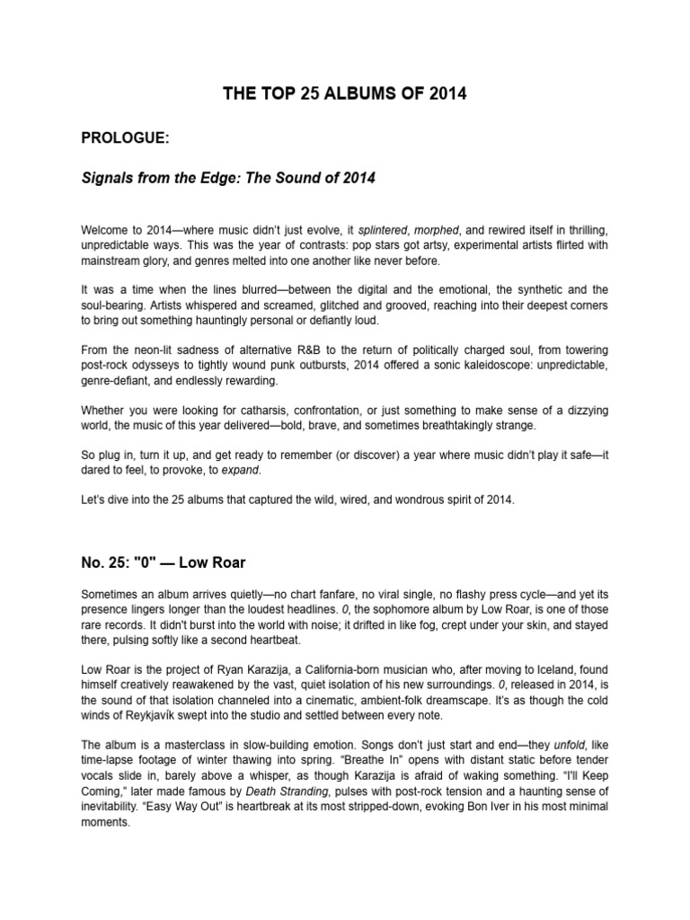 Best Free Albums of 2014 | PDF