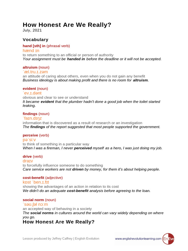 B2. How Honest Are We Really | PDF | Dishonesty | Social Psychology