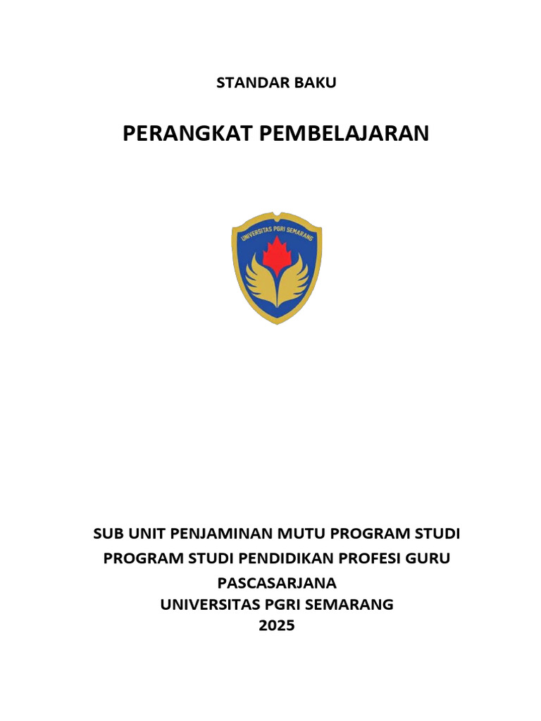 Standar Baku Perangkat Ajar PPG Upgris | PDF